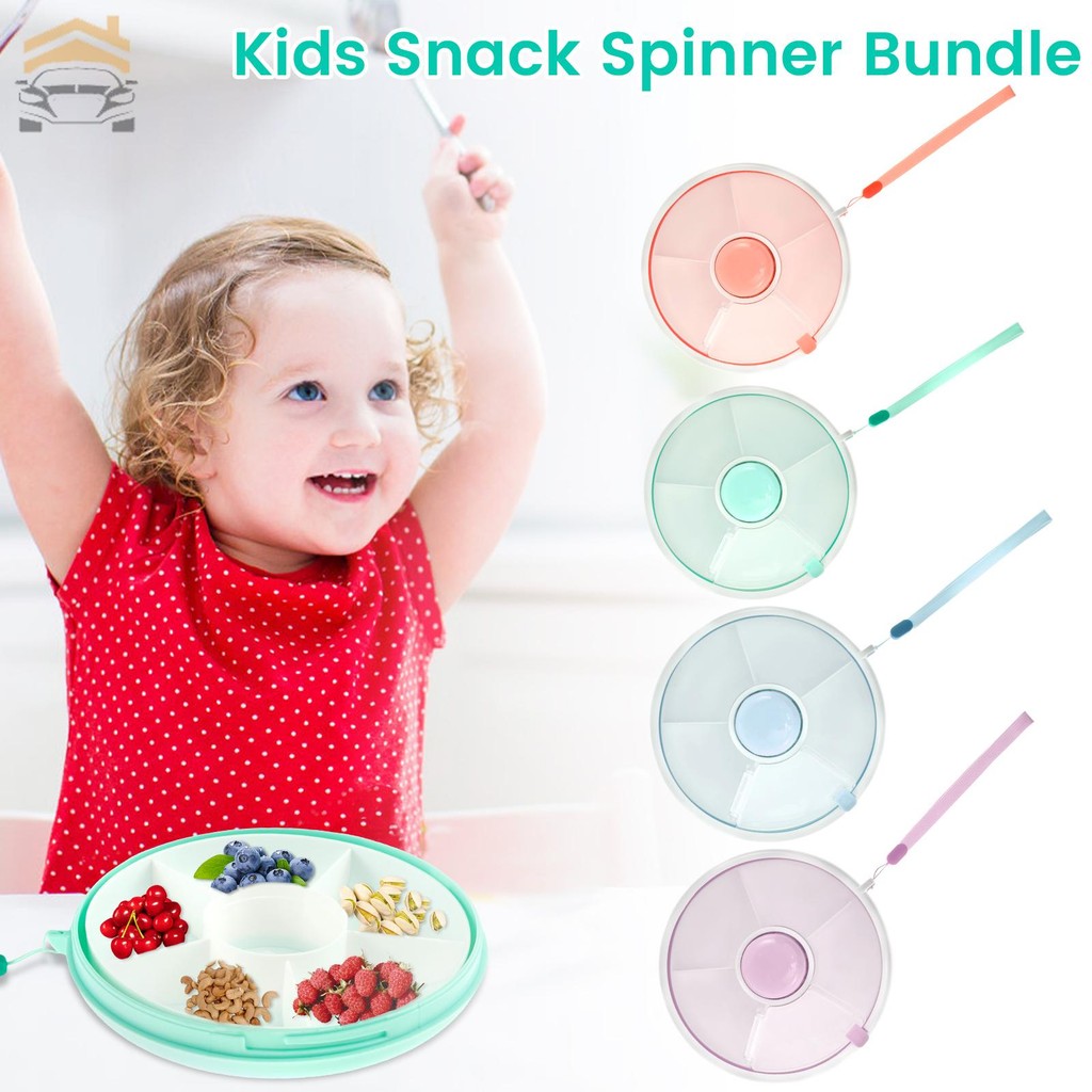 Kids Snack Spinner Toddler Spinner Snack Box with 5 Compartments and ...