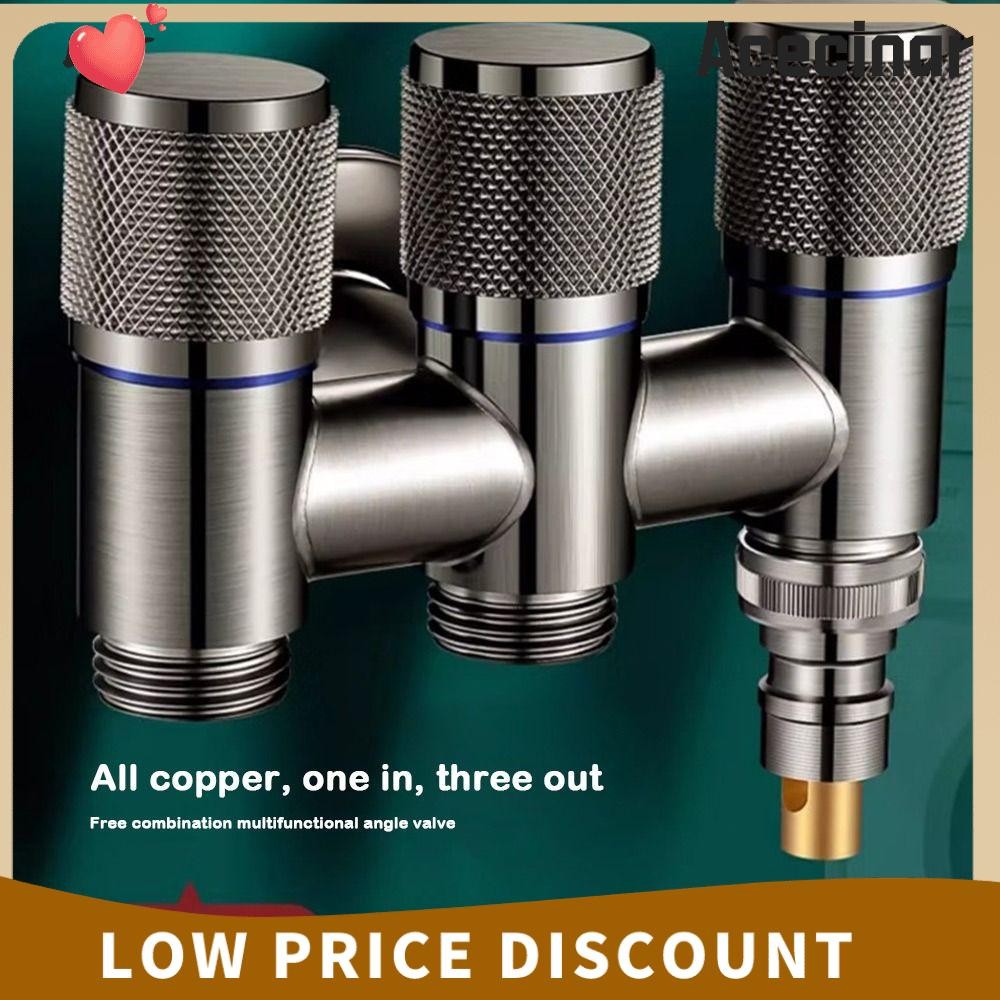ACECINAR Out Water Inlet Valve, Stainless Steel DIY 3 Ways 4 Ways Angle ...