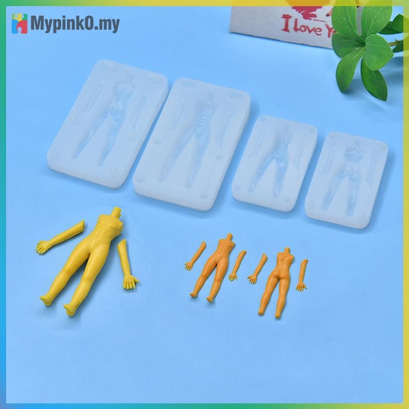 Mypink 1 Set Polymer Clay Male Doll Body Torso Silicone Mold Fondant ...