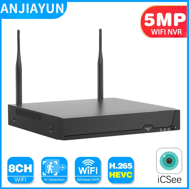 ICsee 8CH H.265 HD 5MP Wireless NVR Recorder for ICSEE XMEYE WIFI cctv ...