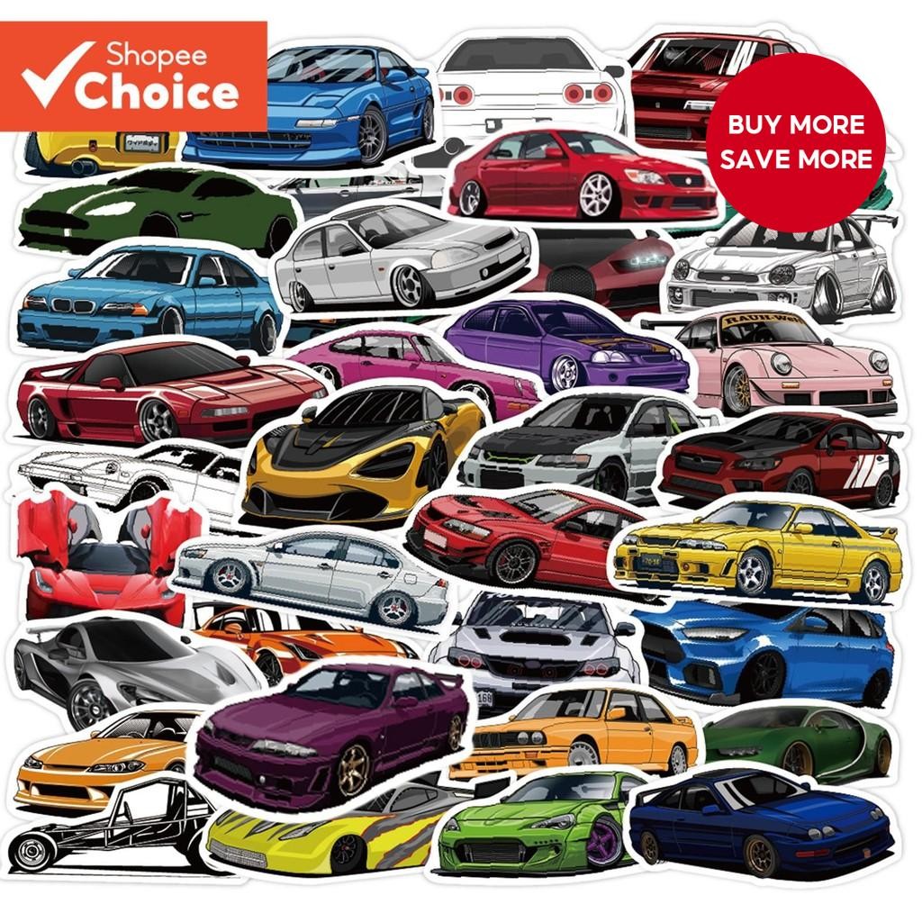 50 pcs Unique Creative Racing Car Stickers, Pretty Cool Aesthetics ...