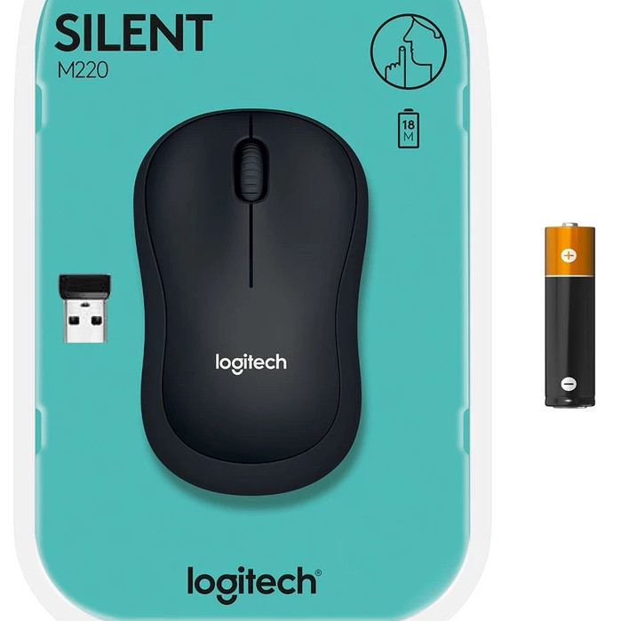 Logitech M220 SILENT Wireless Mouse, 2.4 GHz with USB Receiver, 1000 ...