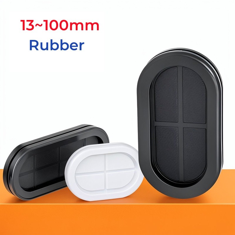 Black White Oval Rubber Grommet Pad Seal Ring Protective Ring Hole Plug ...