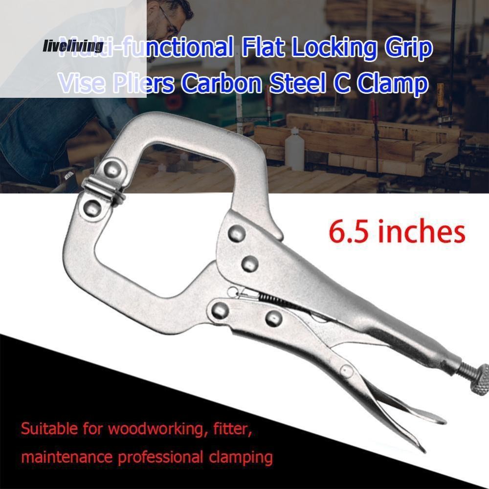 6.5 Inch Locking C Clamps with Swivel Pads Table and Tool Vise Grip Adjustable Welding Clamps ...