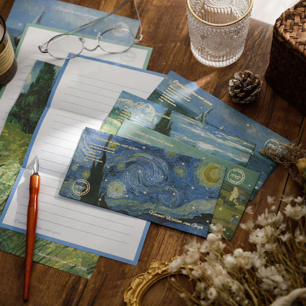 sampul duit raya 2025 Van Gogh Starry Sky Sampul Surat Alat Tulis Set ...