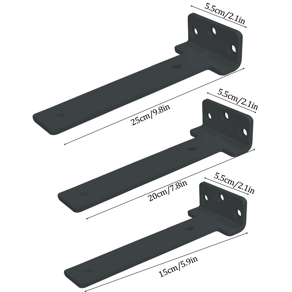 Steel Heavy Duty Concealed Floating Wall Bracket Front and Back ...