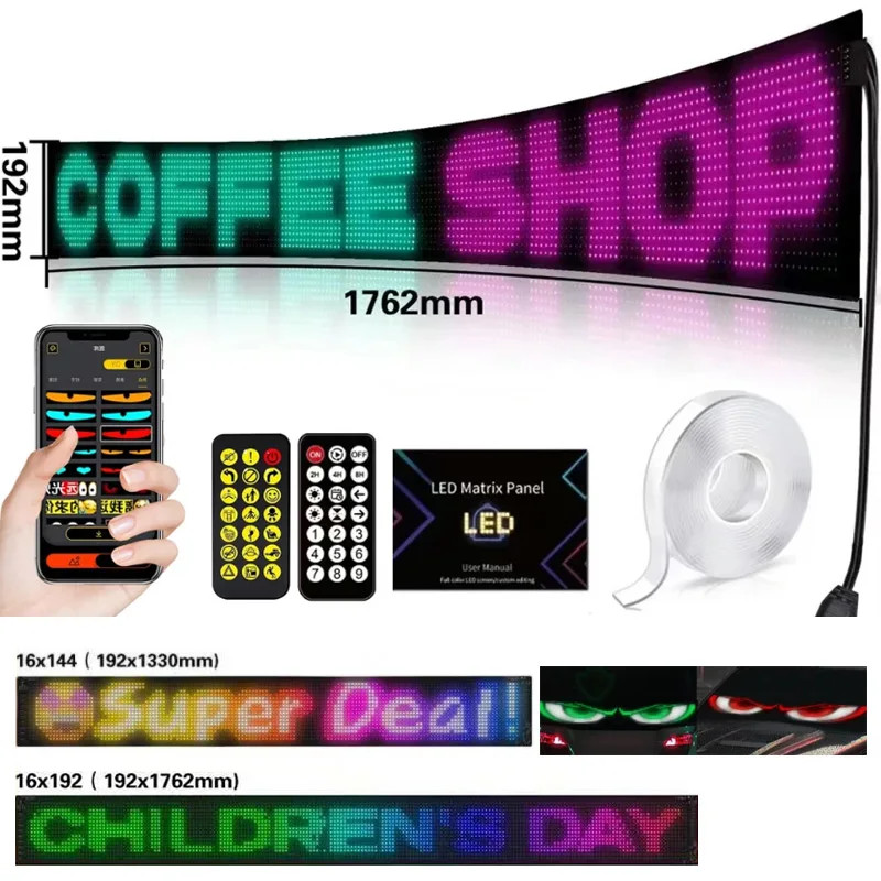 USB LED Matrix Pixel Panel Scrolling Bright Advertising LED Signs ...