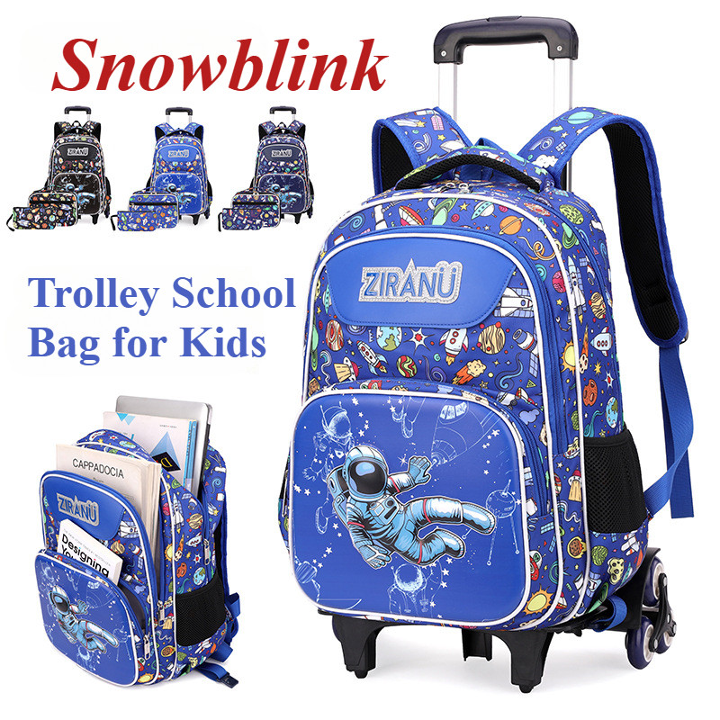 Trolley School Bag for Kids Trolley Backpack Large Capacity Shool Bag ...