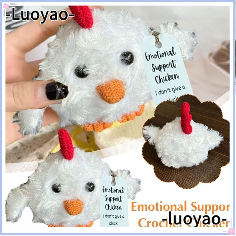 LUOYAO1 Emotional Support Crochet Chicken, Handmade Cartoon Positive ...
