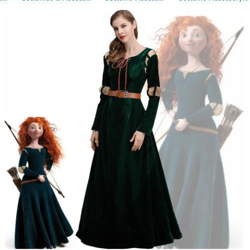Brave Princess Merida Adults Fancy Dress Film Garment Costumes Women ...