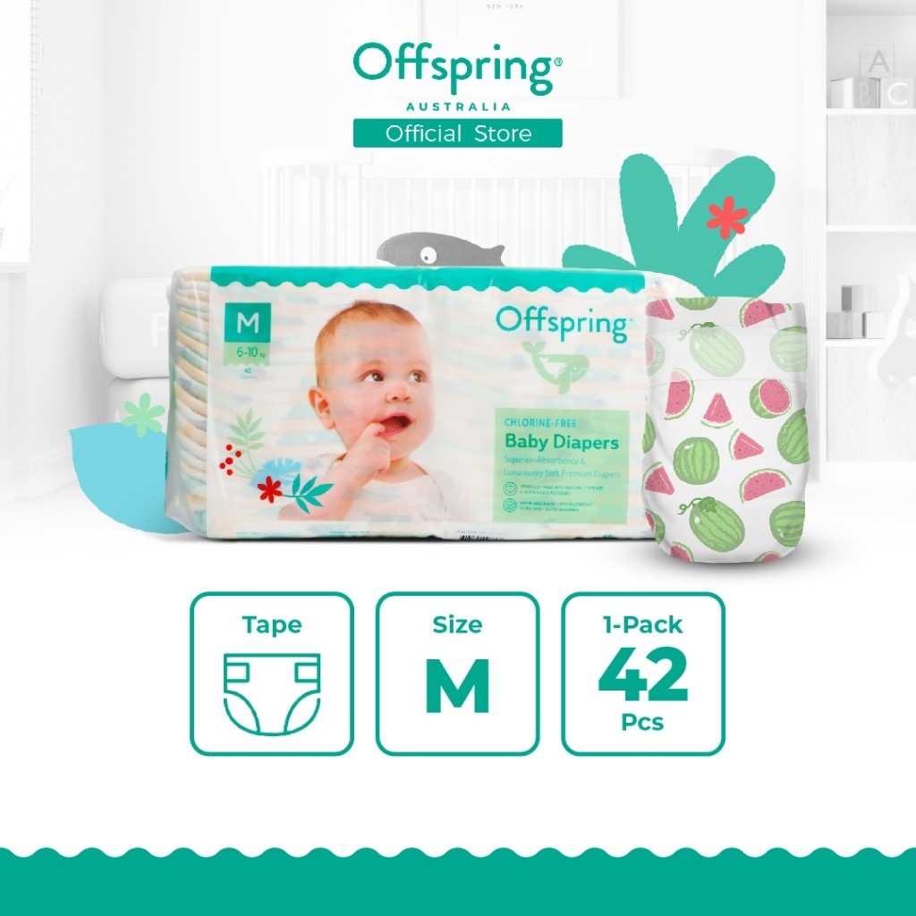 Offspring Fashion Baby Diapers Tape M (42pcs) | Shopee Malaysia