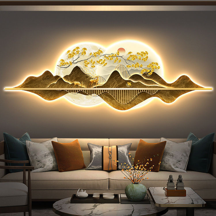 Led Light Painting Living Room Sofa Background Wall Painting Modern ...