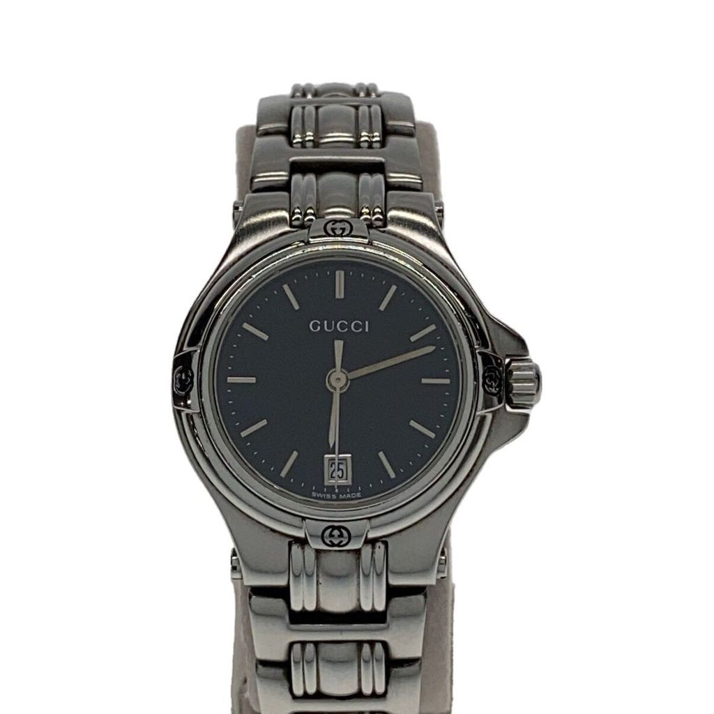 GUCCI Womens Watch Quartz Analog Black Silver SS 9040L | Shopee Malaysia