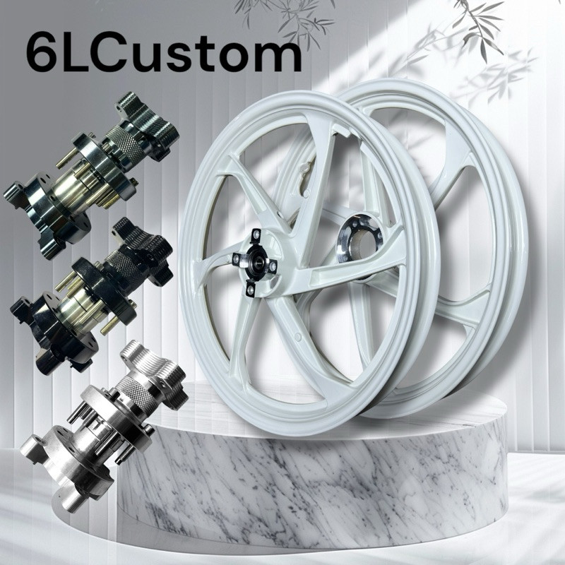 6LCustom HUB PNP Y15, Y16, CHROME, BLACK, TITANIUM SPORT RIM 6 BATANG CUSTOM RIM | Shopee Malaysia