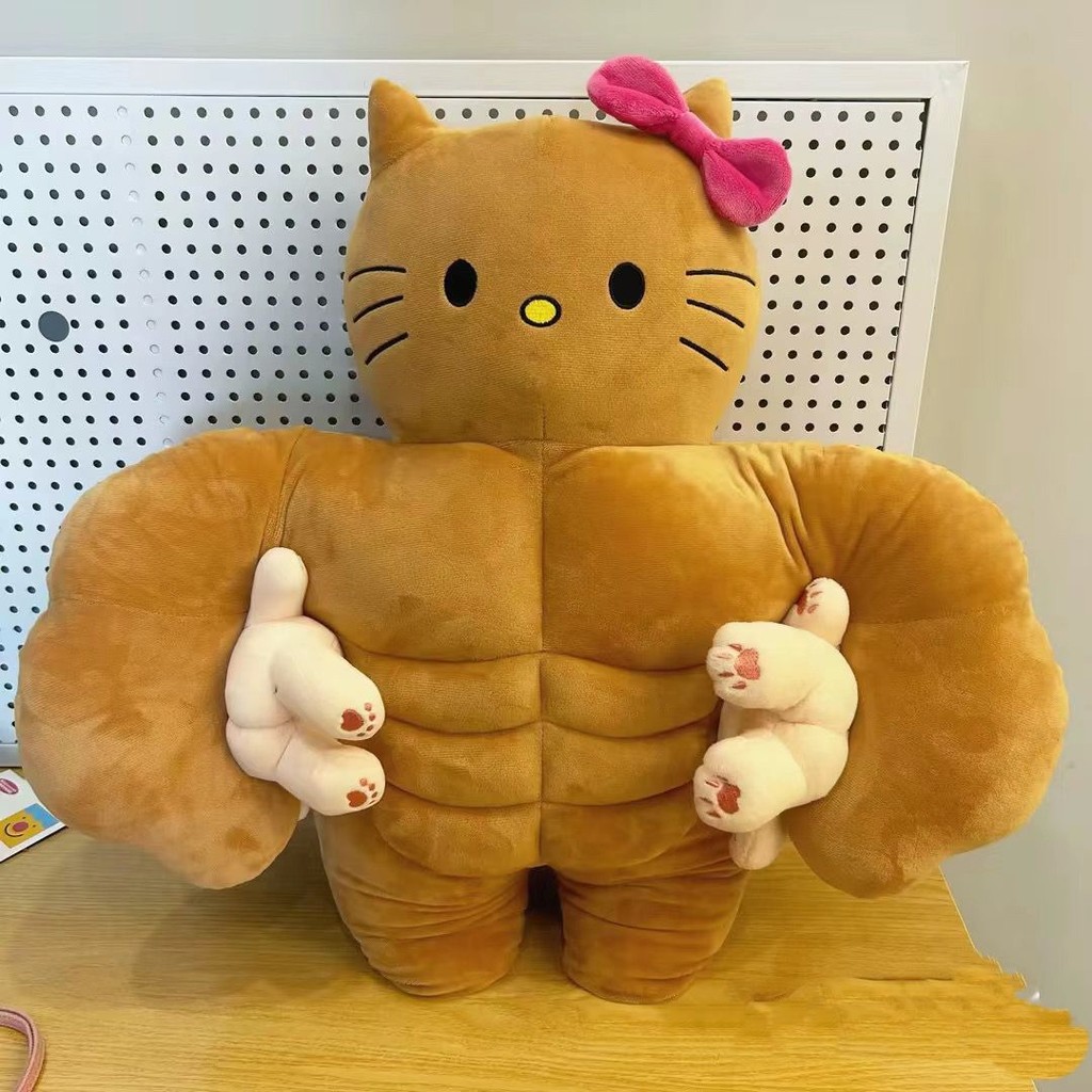 Funny Muscle Hello Kitty hellokitty Doll Black Skin Hello Kitty Doll kt ...