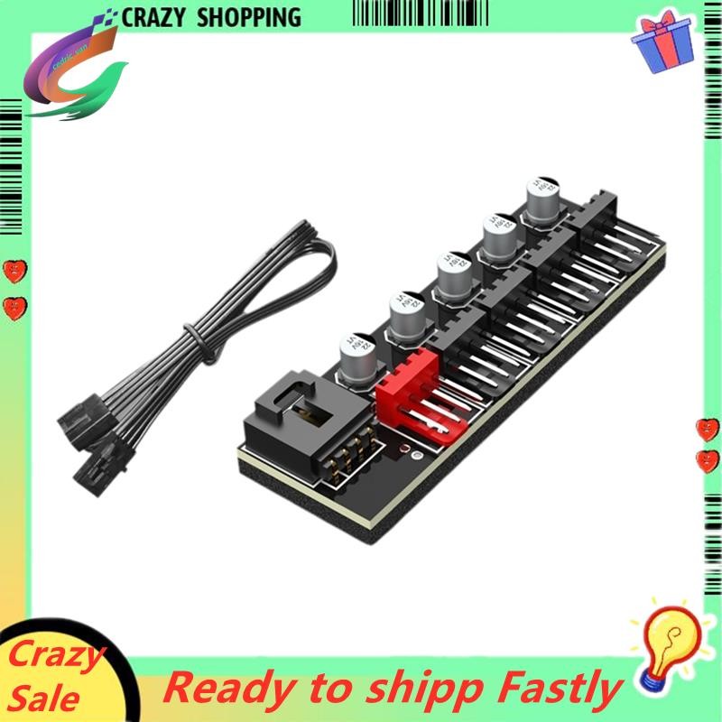 Desktop Cooling Fan Controller 5-Port Hub - PWM Splitter Adapter 1 to 5 ...