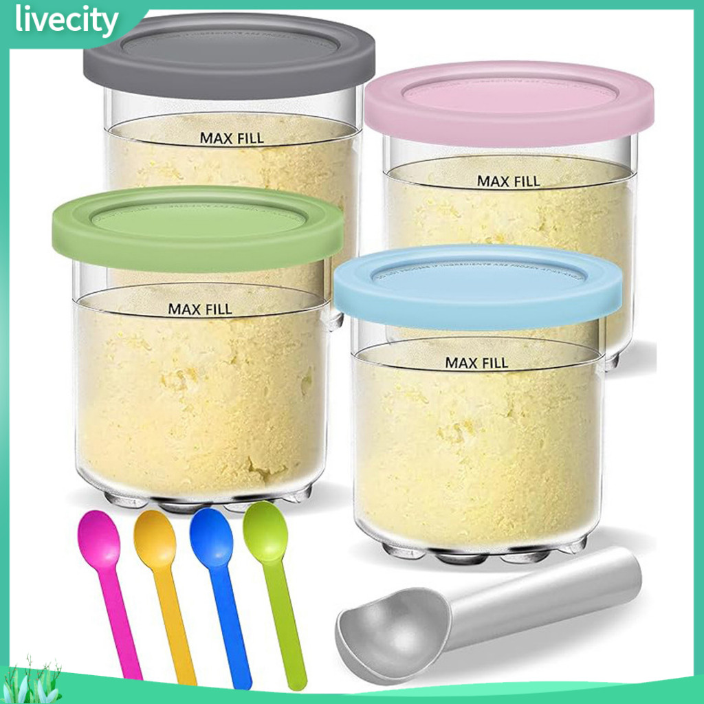 livecity| Reusable Ice Cream Pint Containers Freshness Preserving Ice ...