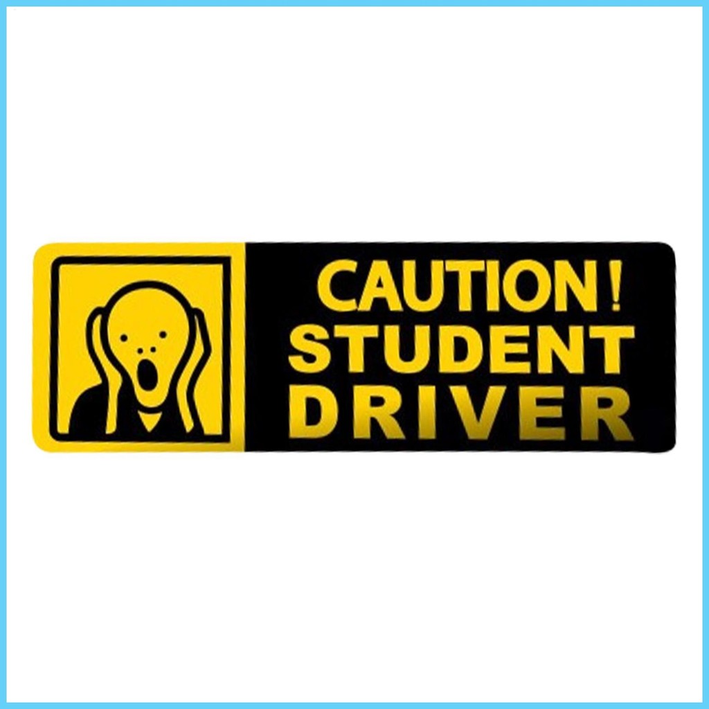Student Driver Window Cling Funny Adhesive Bumper Sticker Signs ...