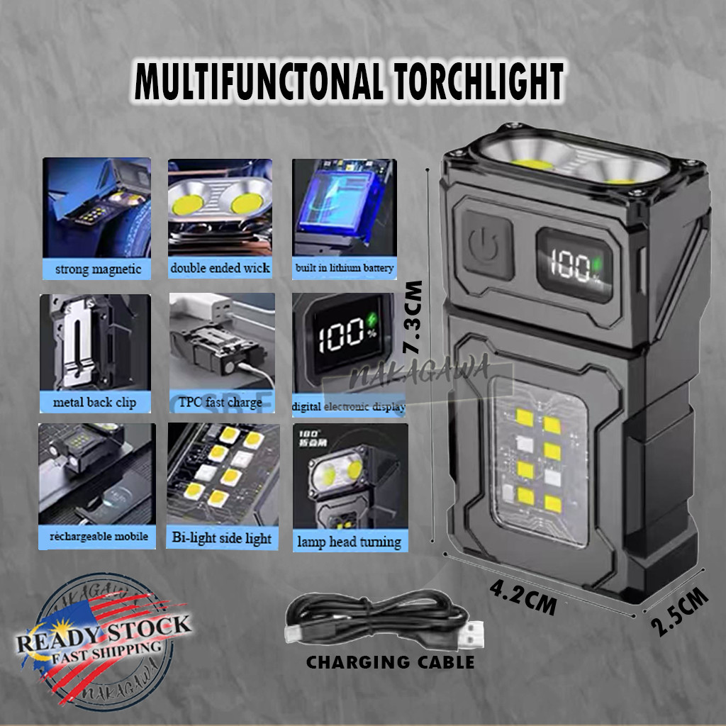 MULTIFUNCTIONAL TORCHLIGHT FLASHLIGHT LAMPU SULUH PERBAGAI FUNGSI ...