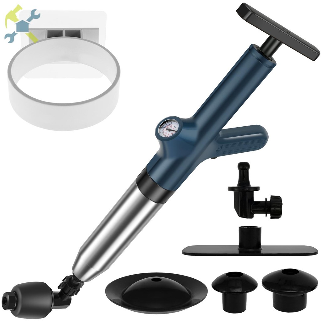 Toilet Plunger Kit Drain Clog Remover High Pressure Air Toilet Plunger ...