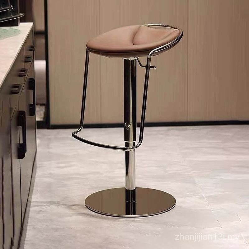Italian Minimalist Light Luxury Bar Chair Rotatable Liftable Bar Chair ...