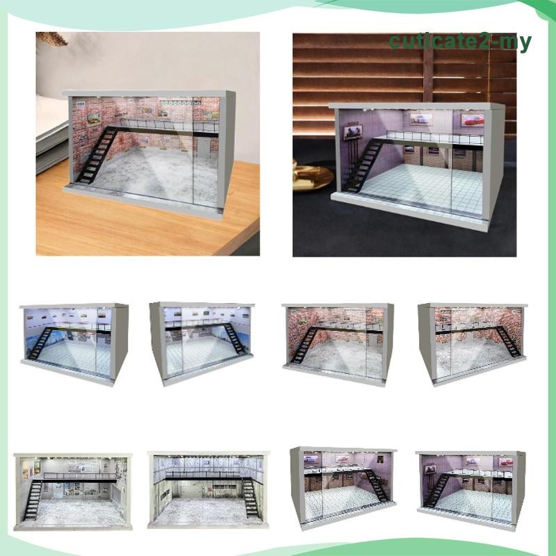 [CuticateddMY] 1/64 1/36 1/32 Scale Garage Display Case Tabletop Decor ...