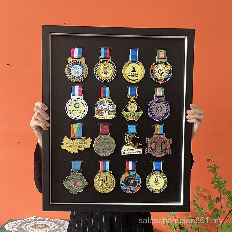 Gold Medal Display Frame Marathon Medal Display Stand Badge Frame Medal ...