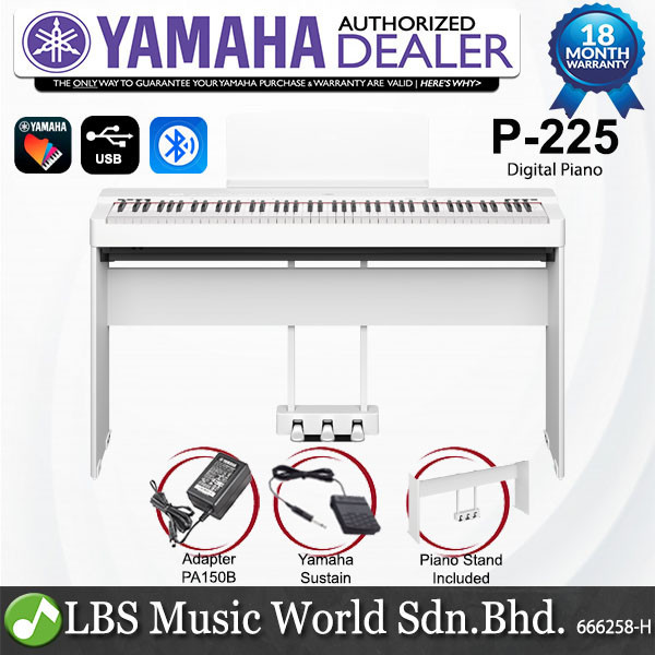 Yamaha P-225 88 Keys Digital Piano Basic Package (P225 P 225) | Shopee ...