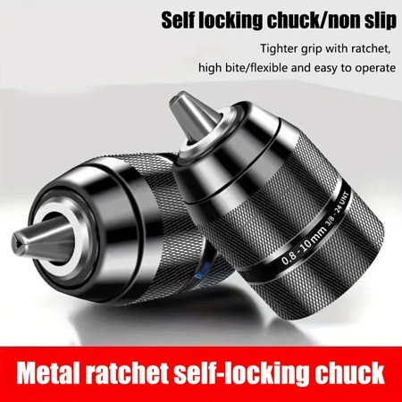 3/8" 10mm Self-tighten Keyless Drill Keyless Drill Chuck Head for Hand ...