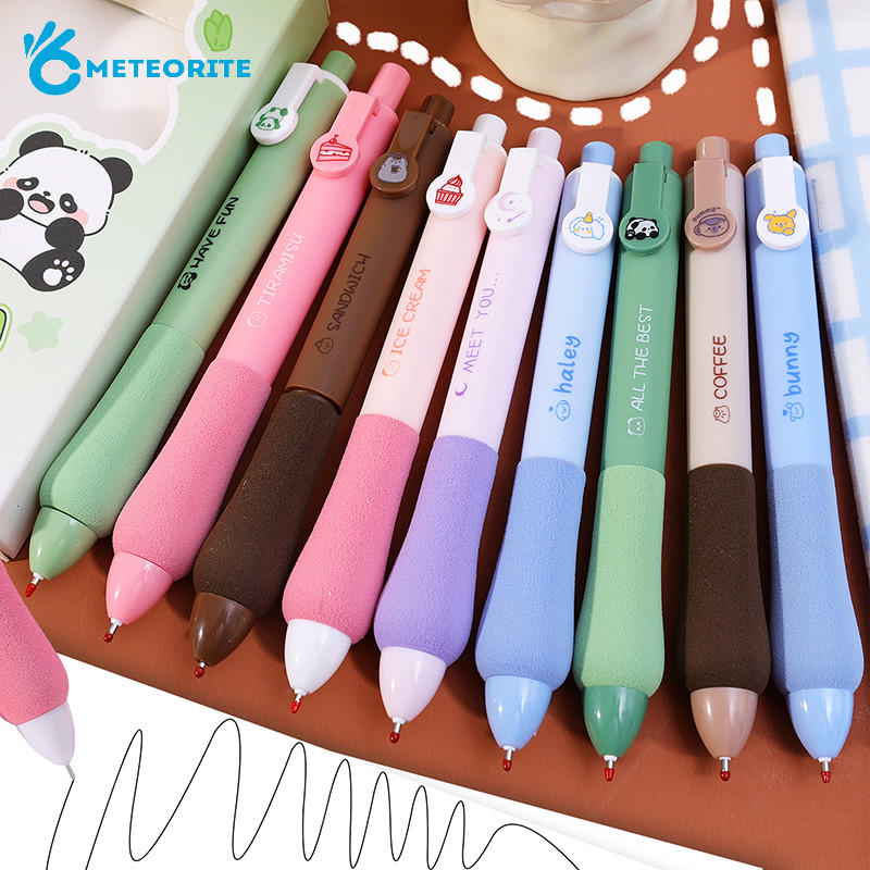 4 Pcs/ Pack Black Ink Smooth Writing Soft Grip Ballpoint Pen - Cartoon ...