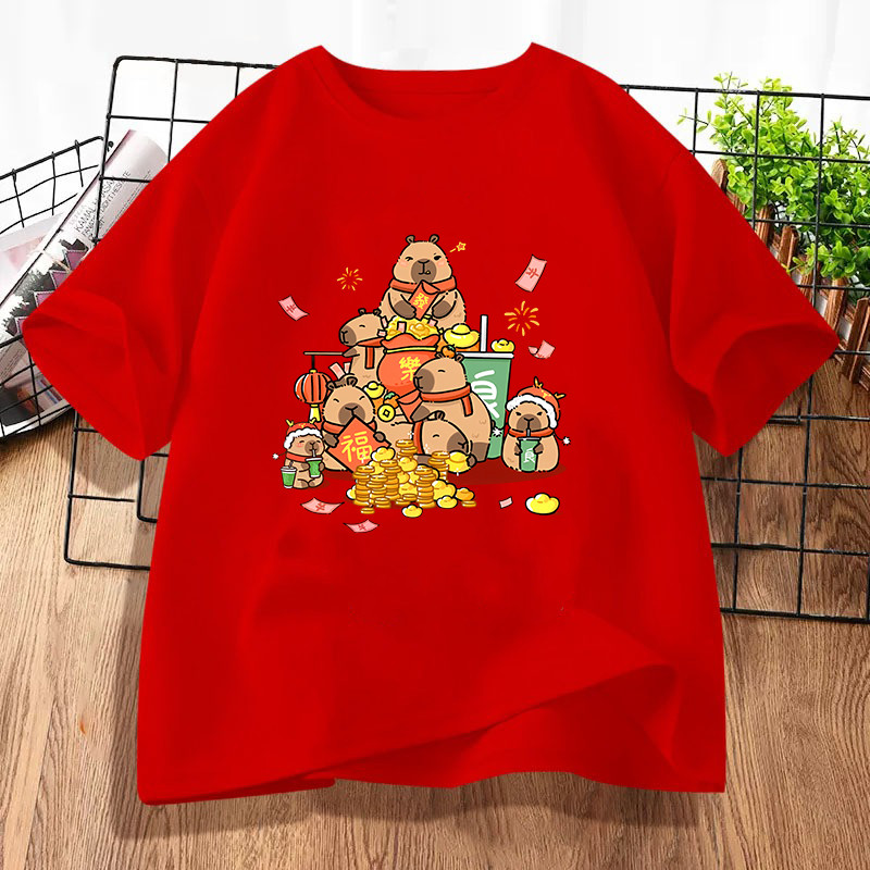 2025 CNY Chinese New Year T-Shirt Capybara TShirt 100% Cotton Snake ...