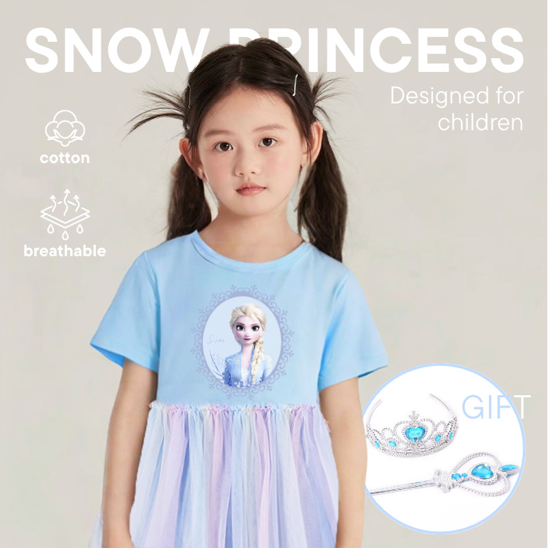 Girls' Princess Dress Blue Fairy Tale Tulle Gown with Rainbow Layers ...