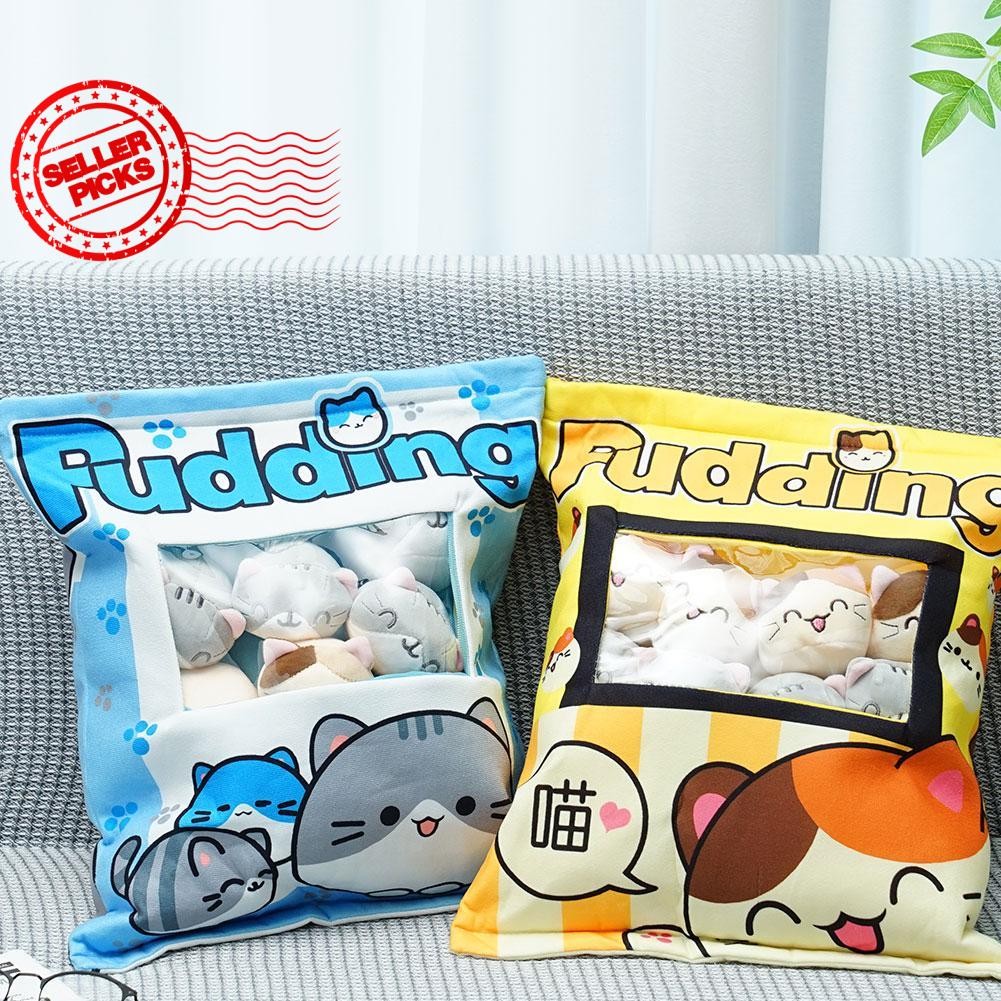 Cute Cat Rabbit Snack Pillow Pudding Decorative, Stuffed With Mini ...