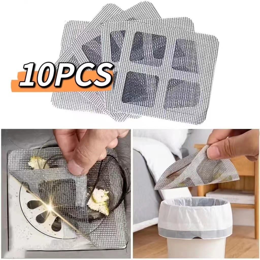 M & K | 10pcs Bathroom Hair Filter Mesh Toilet Sewer Filter Sticker ...