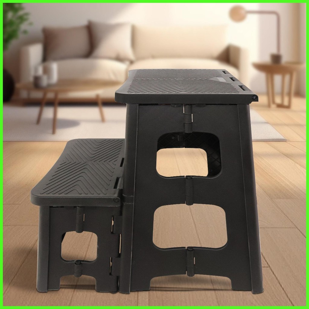 2 Step Ladder Folding Step Stool 250 Lbs Load Stepping Stool Bedside ...