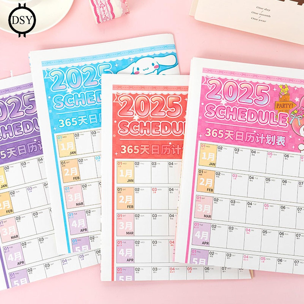 Annual Year Wall Calendar Poster Quick Date Checking and Easy Future ...