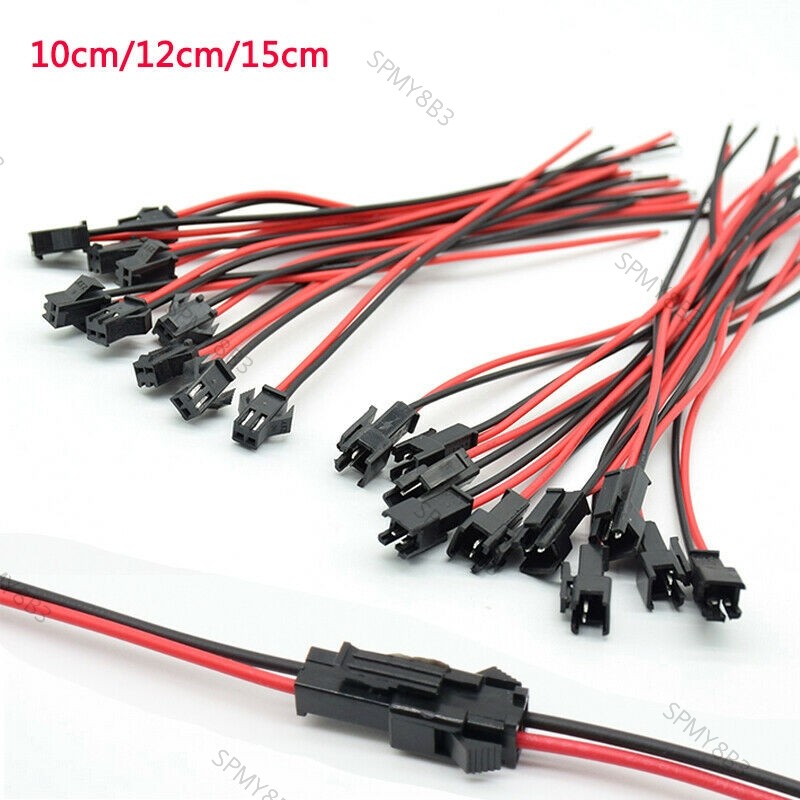 10cm 12cm 15cm JST SM 2Pins Plug Male to Female Male Wire Connector ...