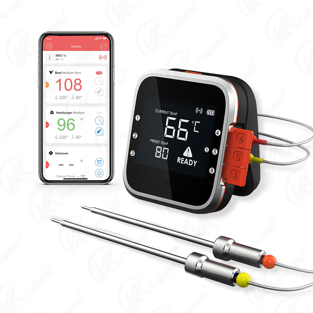 Dual Probe Stainless Steel Digital Meat BBQ Smoker Thermometer ...
