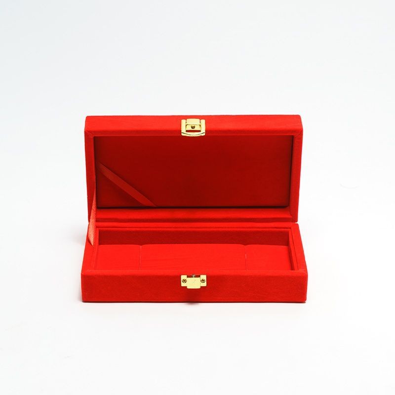 Red Velvet Gold Bar Box Gold Embroidery Storage Box Gold Coin Gold ...