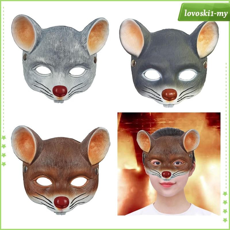 [LovoskibcMY] 3D Mouse Half Face Costume Cosplay Facial Rat Animal for ...