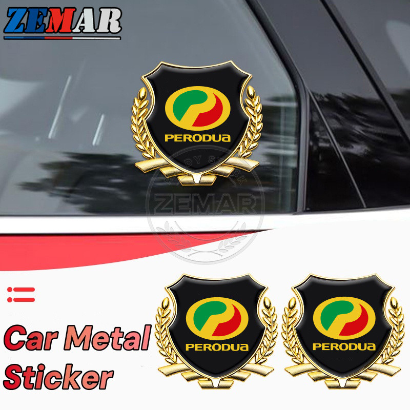 Perodua Car 3D Metal Stickers Car Logo Side Window Side Door Badge ...