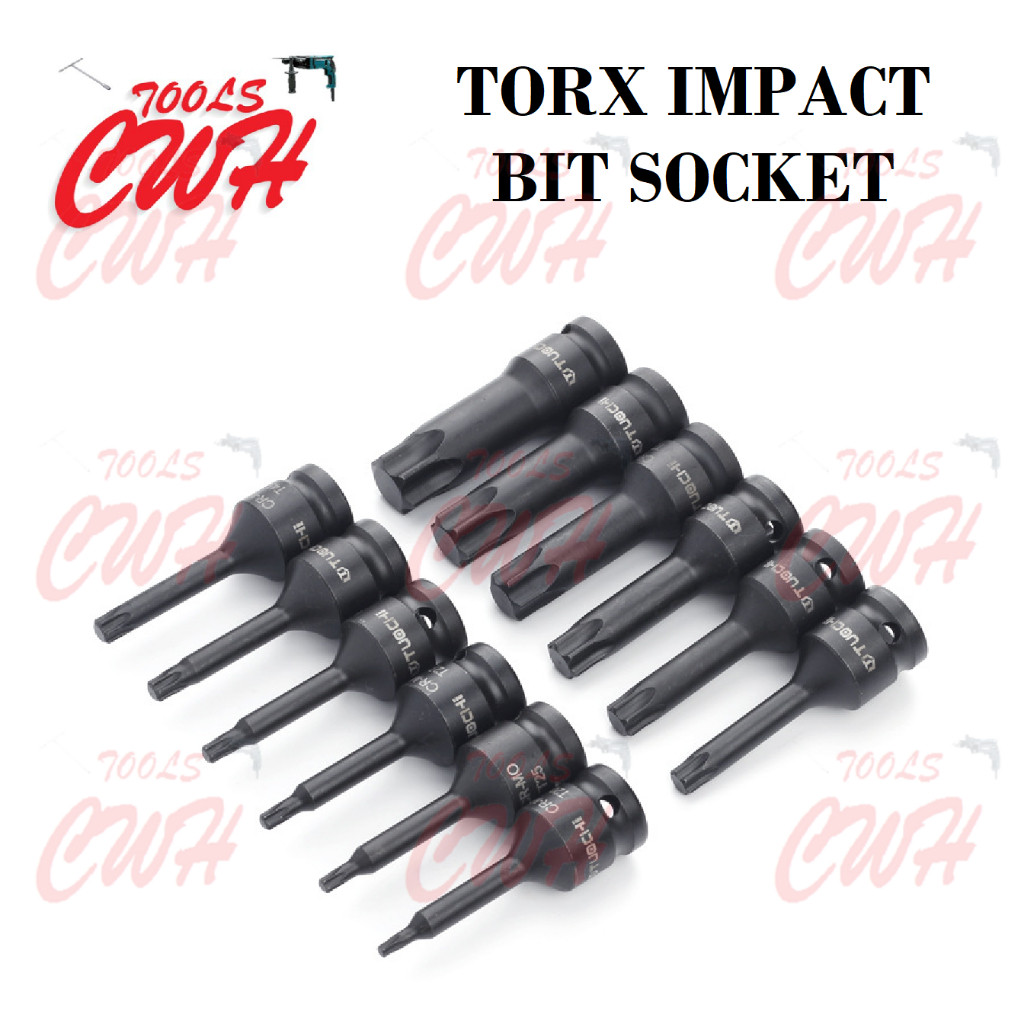 PRC TUOCHI T20-T90 1/2" DR. IMPACT TORX STAR BIT SOCKET ALLEN KEY BOX SPANNER TUOSEN KINGTOYO ...