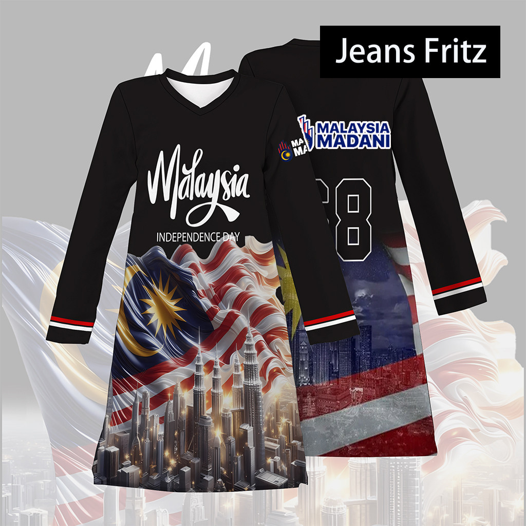 2025 Merdeka Clothes 68th Malaysia Muslimah Clothing Outdoor Sports ...