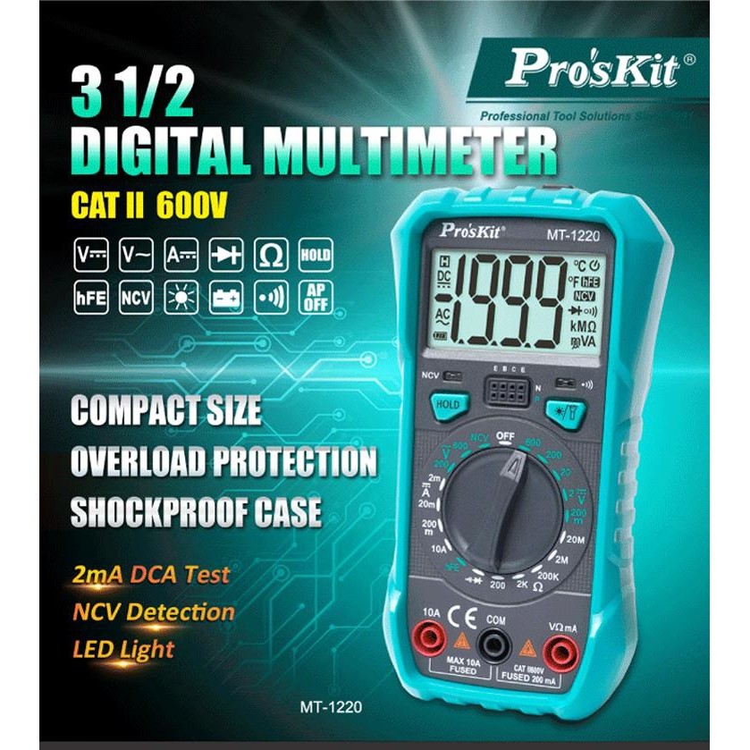 Pro'sKit MT-1220 3½ Digital Multimeter | Shopee Malaysia