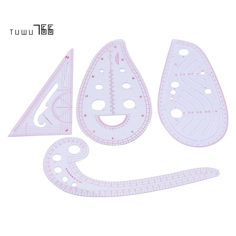 Sewing Ruler Set (4 Pcs) - Metric Ruler Set French Curve Pattern ...