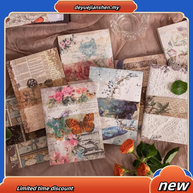 Journamm 100pcs/pack Vintage Craft Decor Paper DIY Scrapbooking Junk ...