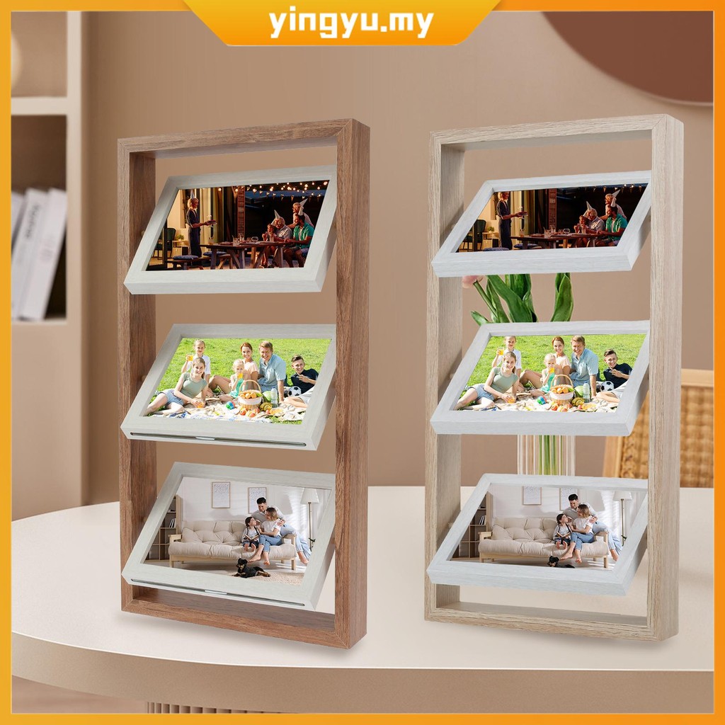 Rotating Picture Frames 4x6 Floating Photo Frame with Glass Front ...