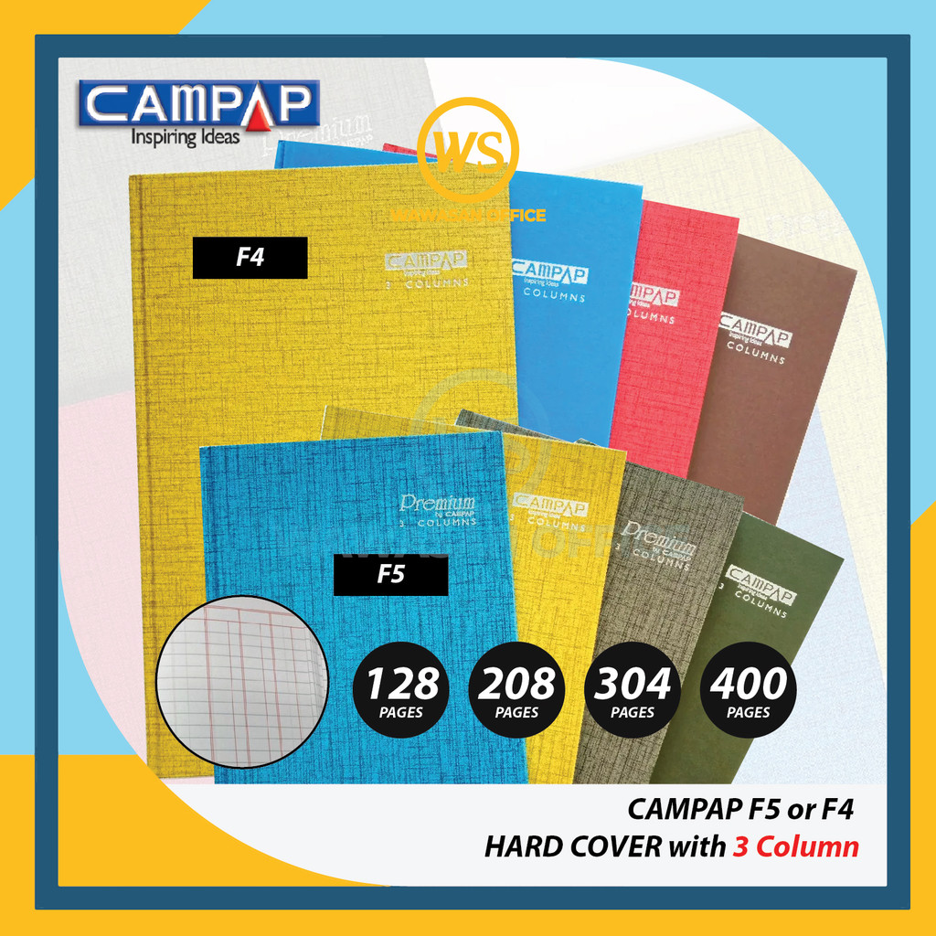 Campap 3 Columns Book / Hard Cover Book / Foolscap Book / Quarto Book ...
