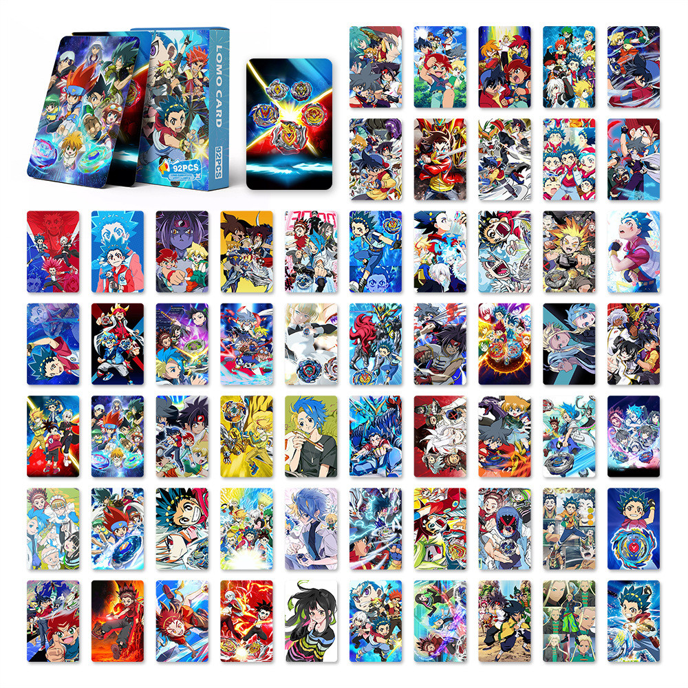 92-96pcs Manhwa Manga Bakuten Shoot Beyblade LABUBU Lomo Cards ...