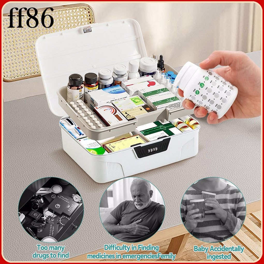 ABS Medication Lock Box With Code High Capacity Storage For Safety And ...